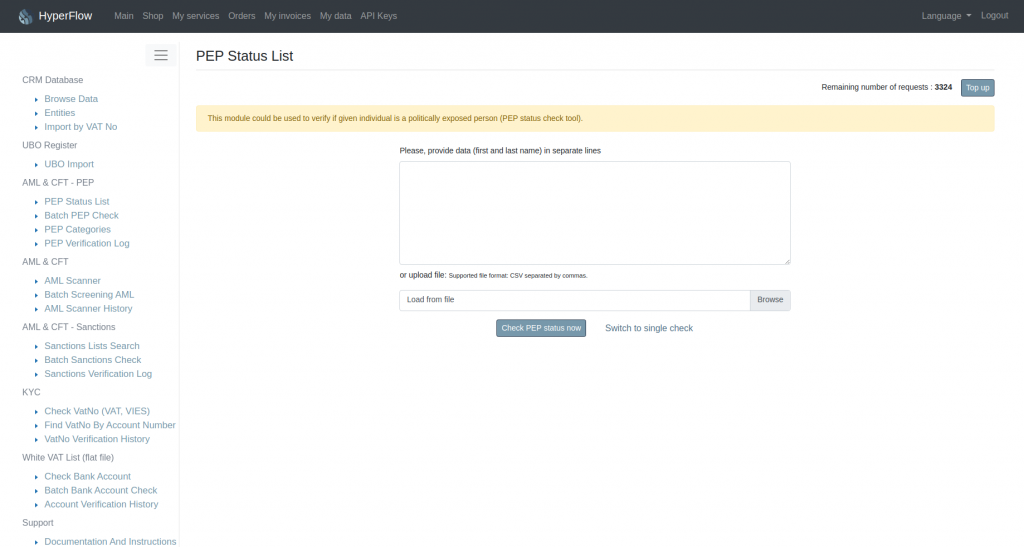 AML and CFT software – Hyperflow Platform